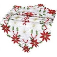Christmas Table Runner Embroidered Table Runner Red Table Linens for ...