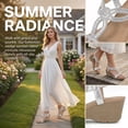 BLISSFUL STEP Women's Rhinestone Elastic Band Glitter Fabric Platform ...
