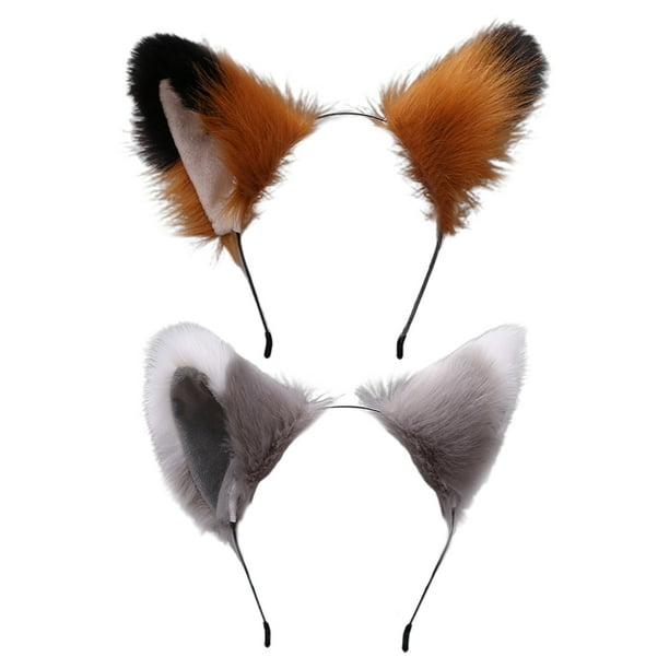 2 Pack Cute Fox Wolf Cat Dog Ears Headband Halloween Costume Party Headpiece Accessories ...