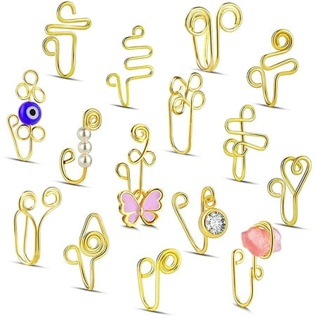 Nose Cuffs, 18k Gold Plating African Nose Cuff Non Piercing, Clip On ...