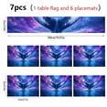 7 Piece Linen Table Runner and Placemats Set, Whale Tail Starry Night ...