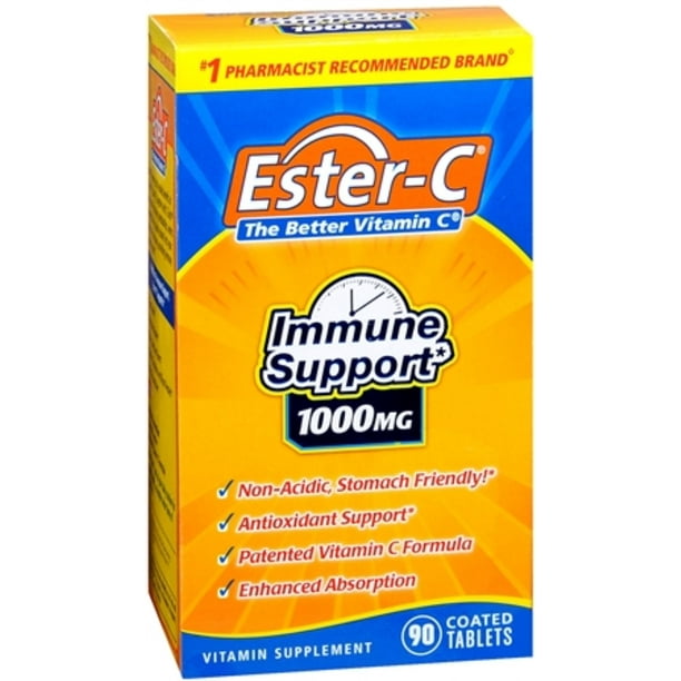 Ester-C 1000 mg Tablets 90 Tablets (Pack of 2) - Walmart.com
