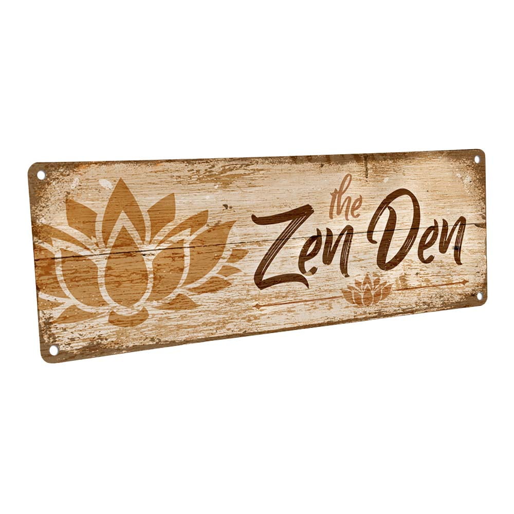 The Zen Den Lotus 4"x12" Metal Sign, Wall Décor for Inspirational ...