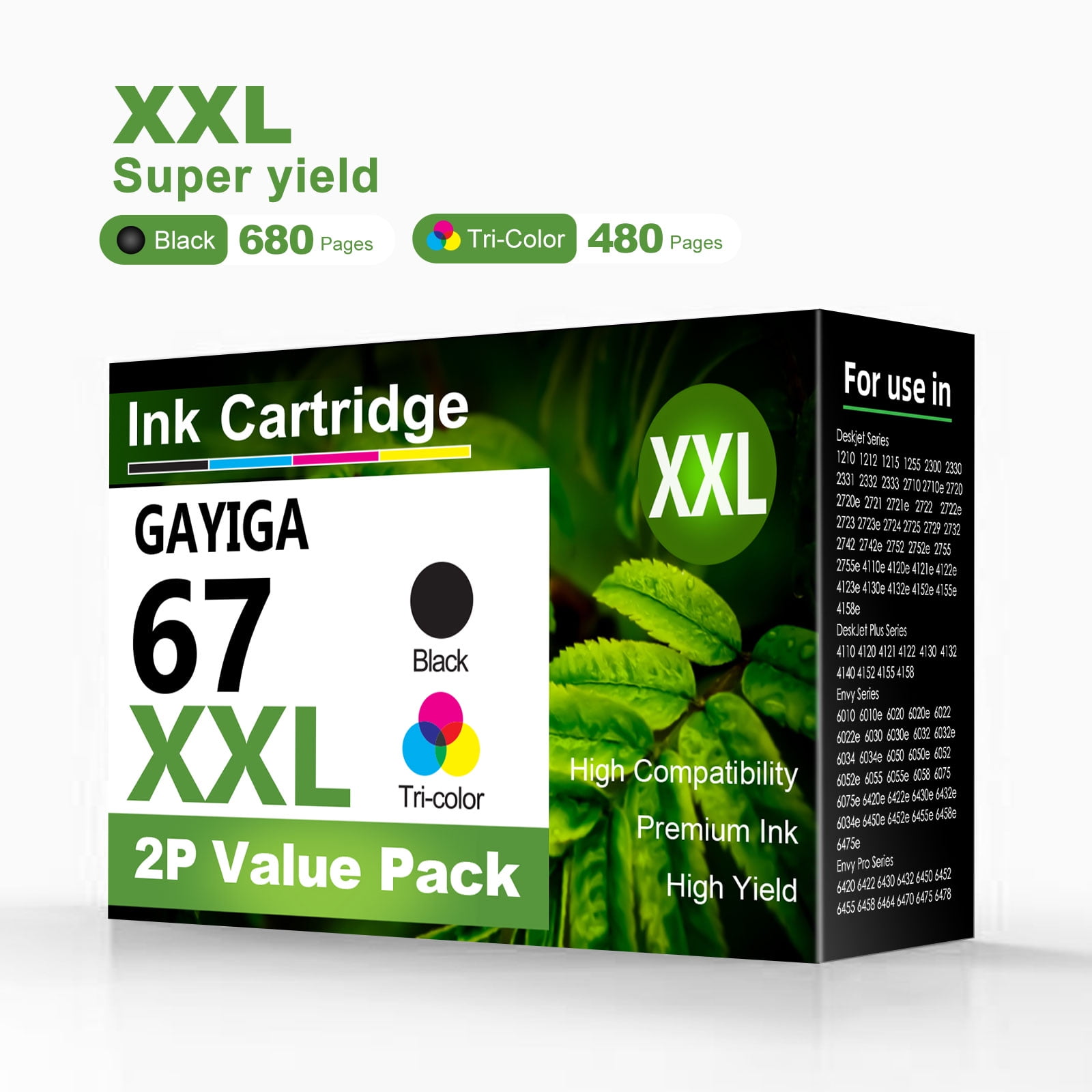 High Compatibility Ink Cartridge Replacement for 67 XXL 67XL for Envy ...