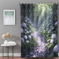 Bathroom Shower Curtain Spring Forest Watercolor Purple Floral ...