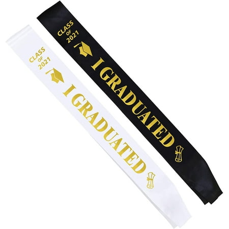 Graduation Sashes Set - 2021 Graduation Party Supplies - Gold Letter ...