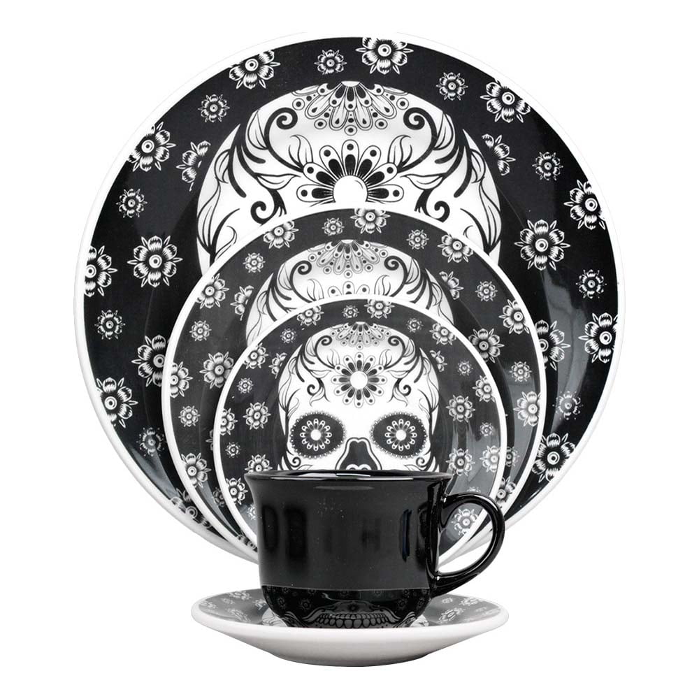 Vajilla de Cerámica Vencort Decorado Calavera 20 piezas | Walmart en línea