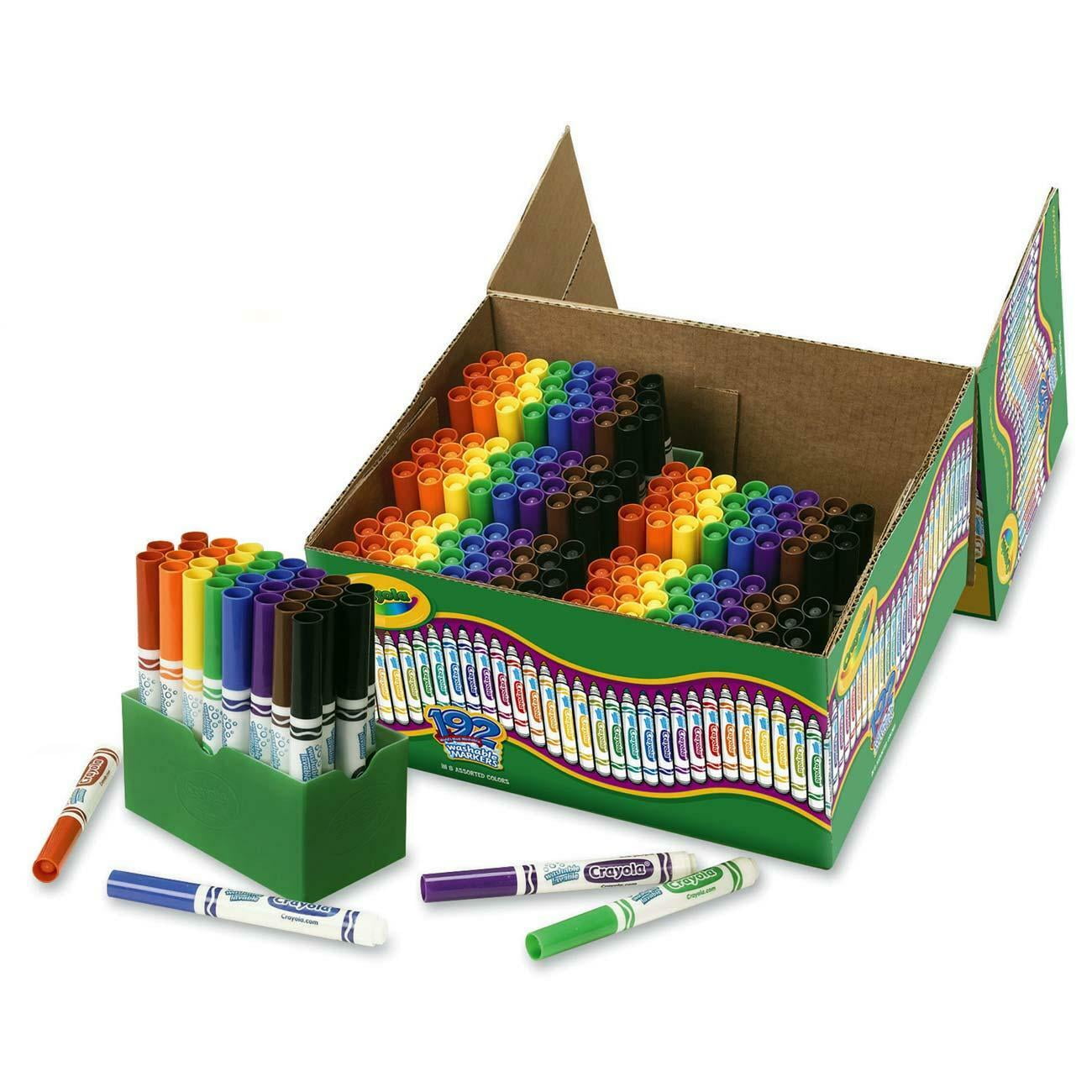 Crayola Non-Toxic Washable Marker Classroom Pack, Conical Tip, Assorted ...