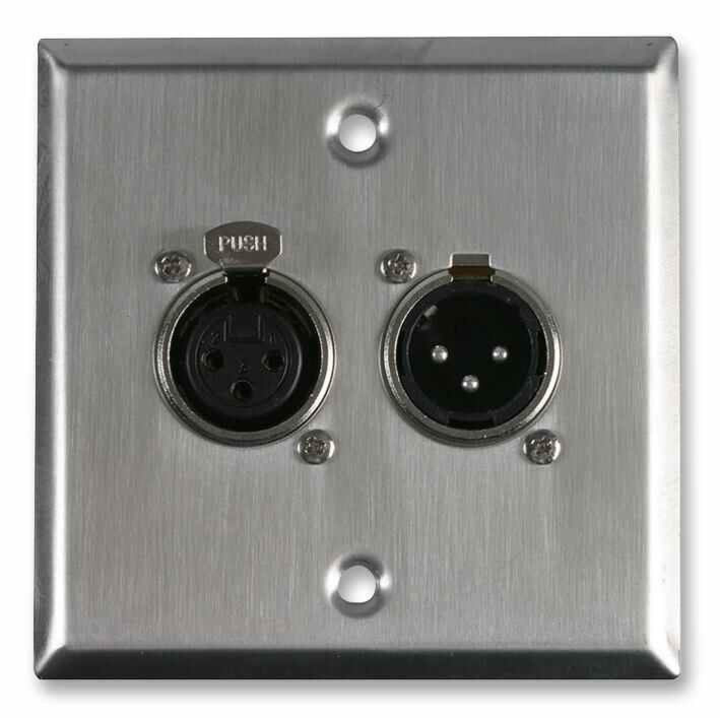 PRO SIGNAL - AV Wall Plate with 1 x 3 Pin Male & Female XLR - Walmart.com