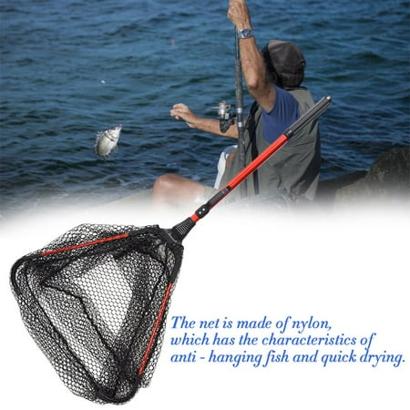 Portable Triangular Brail Folding Fishing Net Landing Net with Pole Rod ...