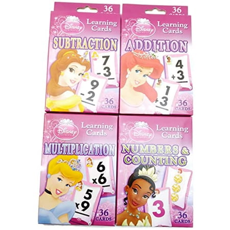 Disney Princess 4 Deck Learning Flash Cards (Numbers,Addition ...