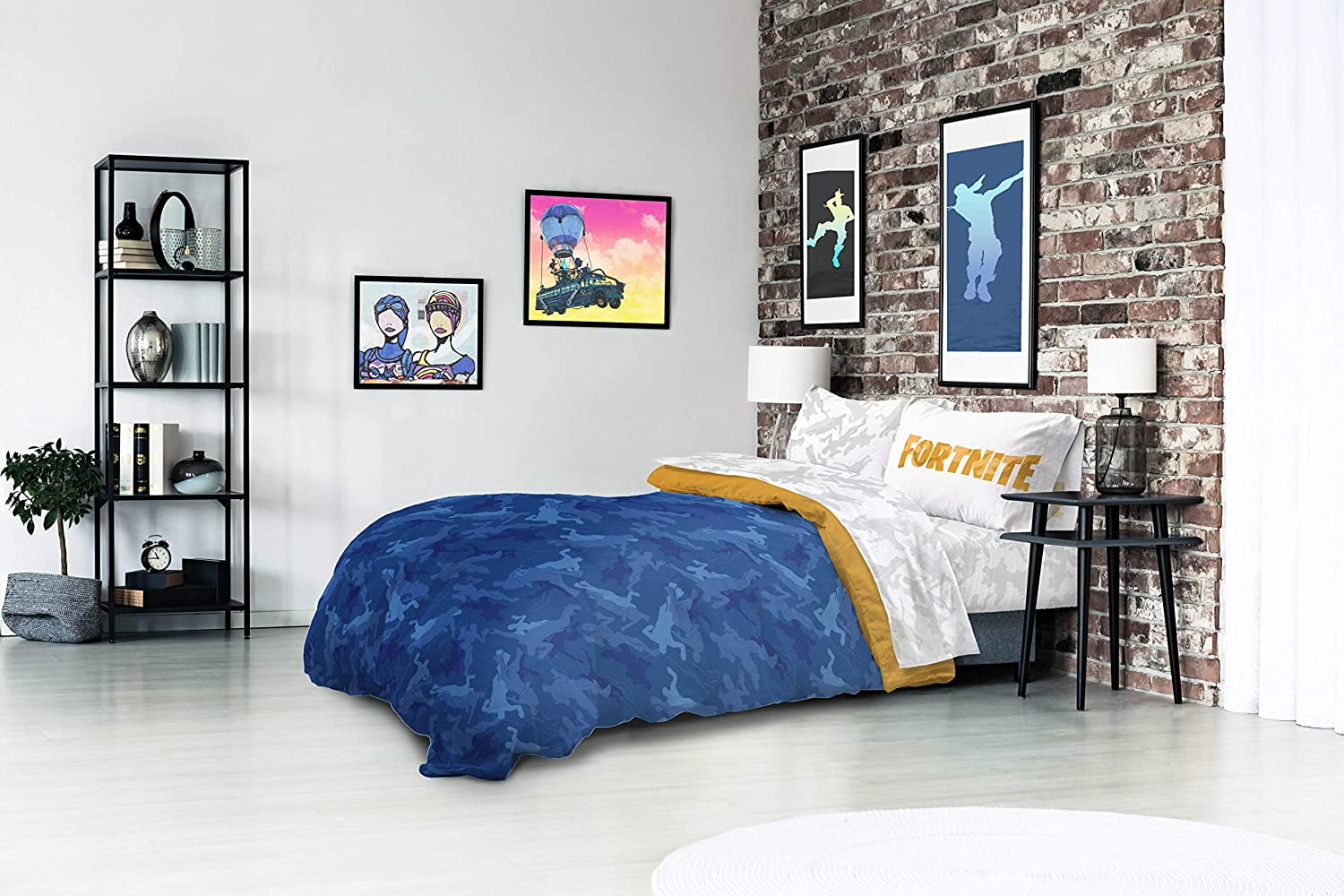 Buy Fortnite Emote Camo Queen Comforter & Sheet Set (5 Piece Bed In A ...