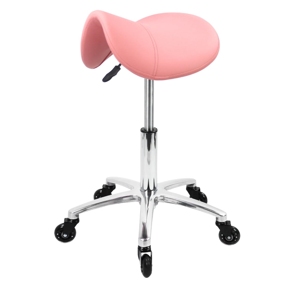 WKWKER Heavy Duty Saddle Rolling Stool with Wheels Hydraulic Swivel ...