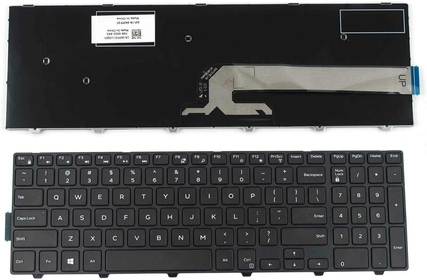 New US English Black Laptop Keyboard (NO-Backlit with Frame) for Dell ...