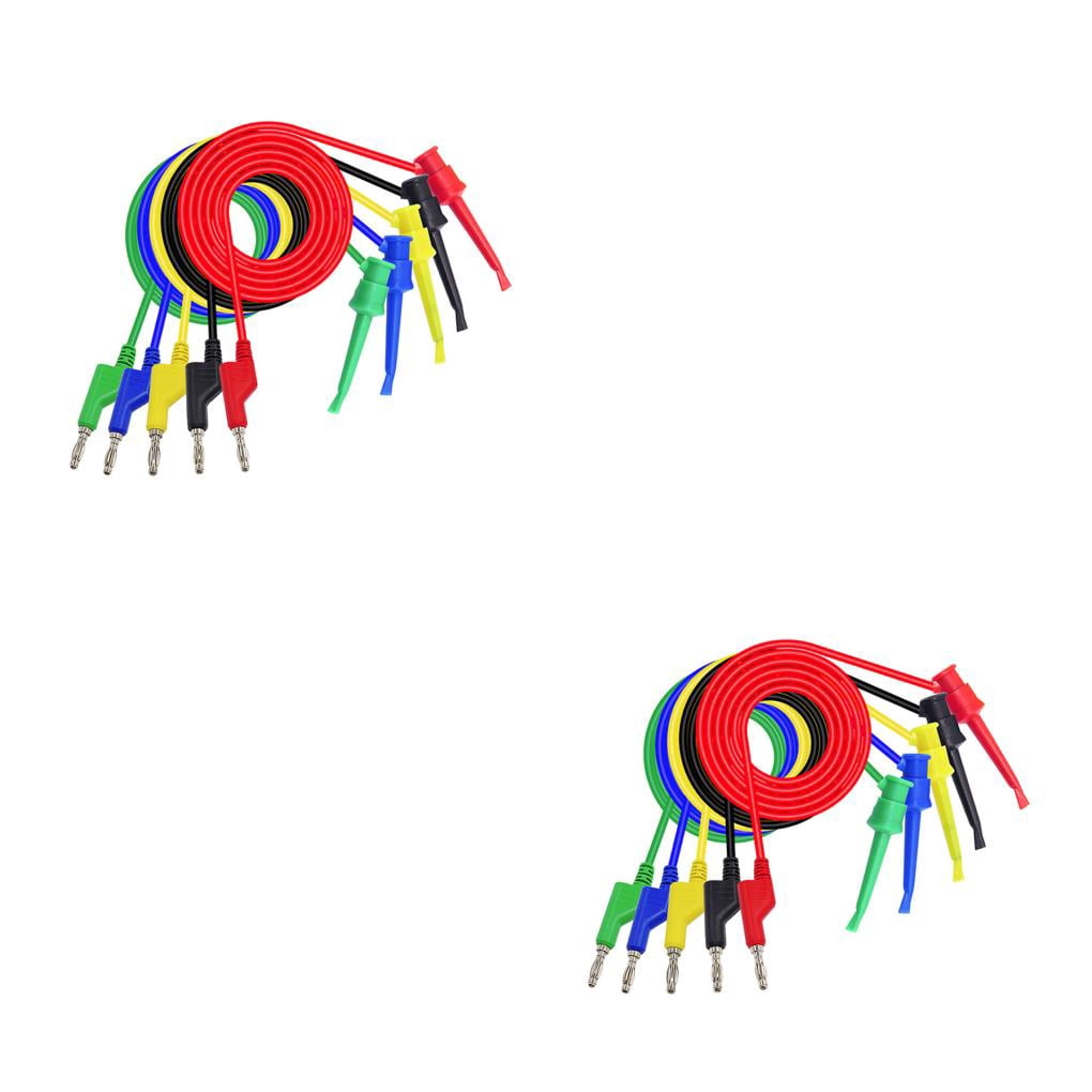 Scienceny 1 Set Test Hook Wires 4mm Testing Flexible Connector Clamp ...