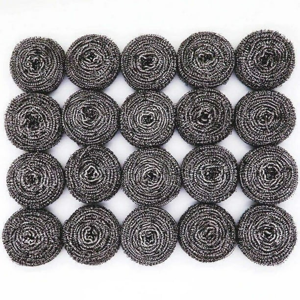 20 PCS Stainless Steel Sponges Scrubbers Cleaning Ball Utensil Scrubber ...