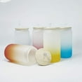 16oz Sublimation blank glass Jar Cans ombre gradient Tumblers (Includes ...