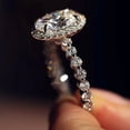 2.10Ct Oval Cut Simulated Diamond Women's Ring 14K White Gold Plated ...