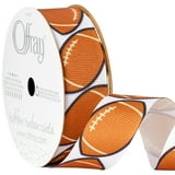 Offray Brown Football Grosgrain Ribbon 7/8 inch 9 feet for Crafts and ...