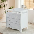 Solid Wood Changing Table with Three Drawers - N/A Brown - Walmart.com