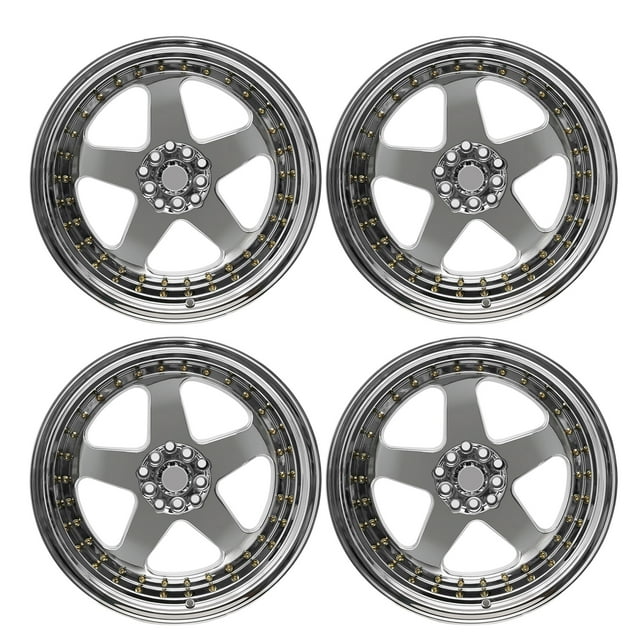 Ikon Motorsports (4) 18X10 +30 5X100 / 5X114.3 Step Lip 5 Spoke Wheels ...