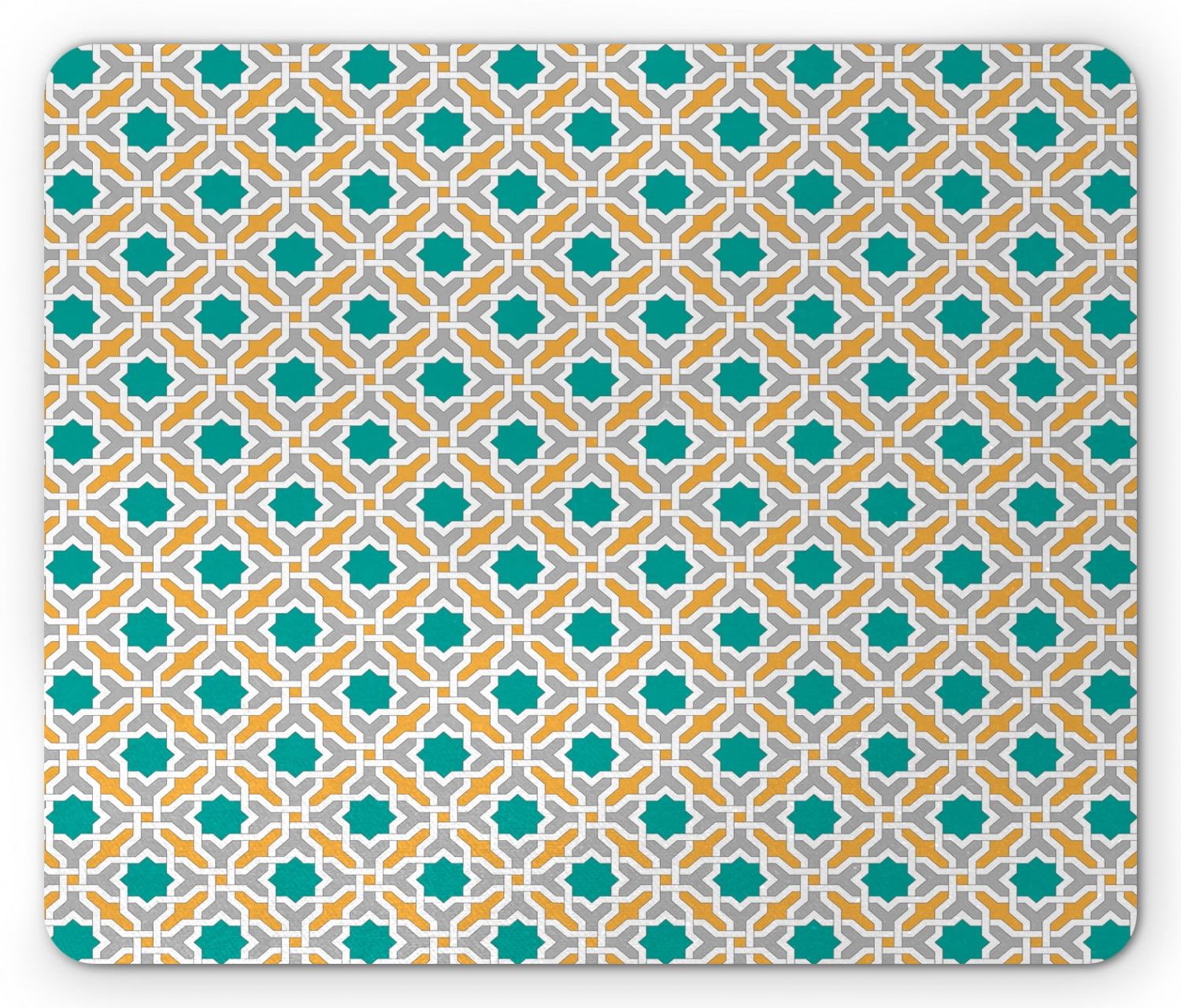 Teal Mouse Pad, Abstract Geometric Pattern Eastern Oriental Symmetric ...