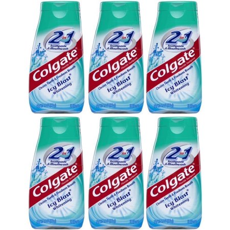 Colgate 2-in-1 Toothpaste & Mouthwash, Whitening Icy Blast, 4.6-Ounce ...