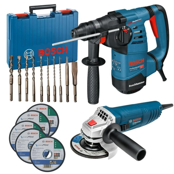 Rotomartillo Bosch Gbh 800w Sds Plus +esmeriladora+jgobrocas azul ...