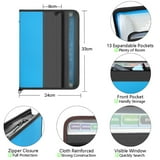 TRANBO, Expanding File Folder, 13 Pockets with Zipper Closure, Blue ...