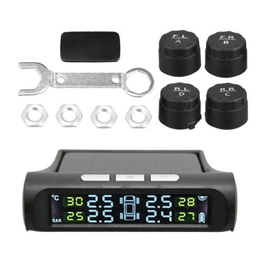 HMCYCI Tire Pressure Monitoring System RV TPMS,Solar Wireless TPMS with 4 Tire External Sensors ...