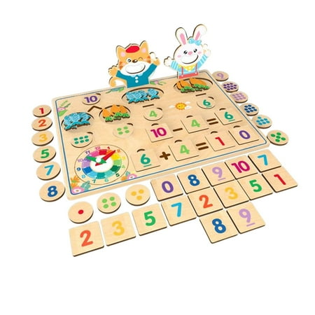 Wood Mathematical Learning Toy Addition and Subtraction Board Fine ...