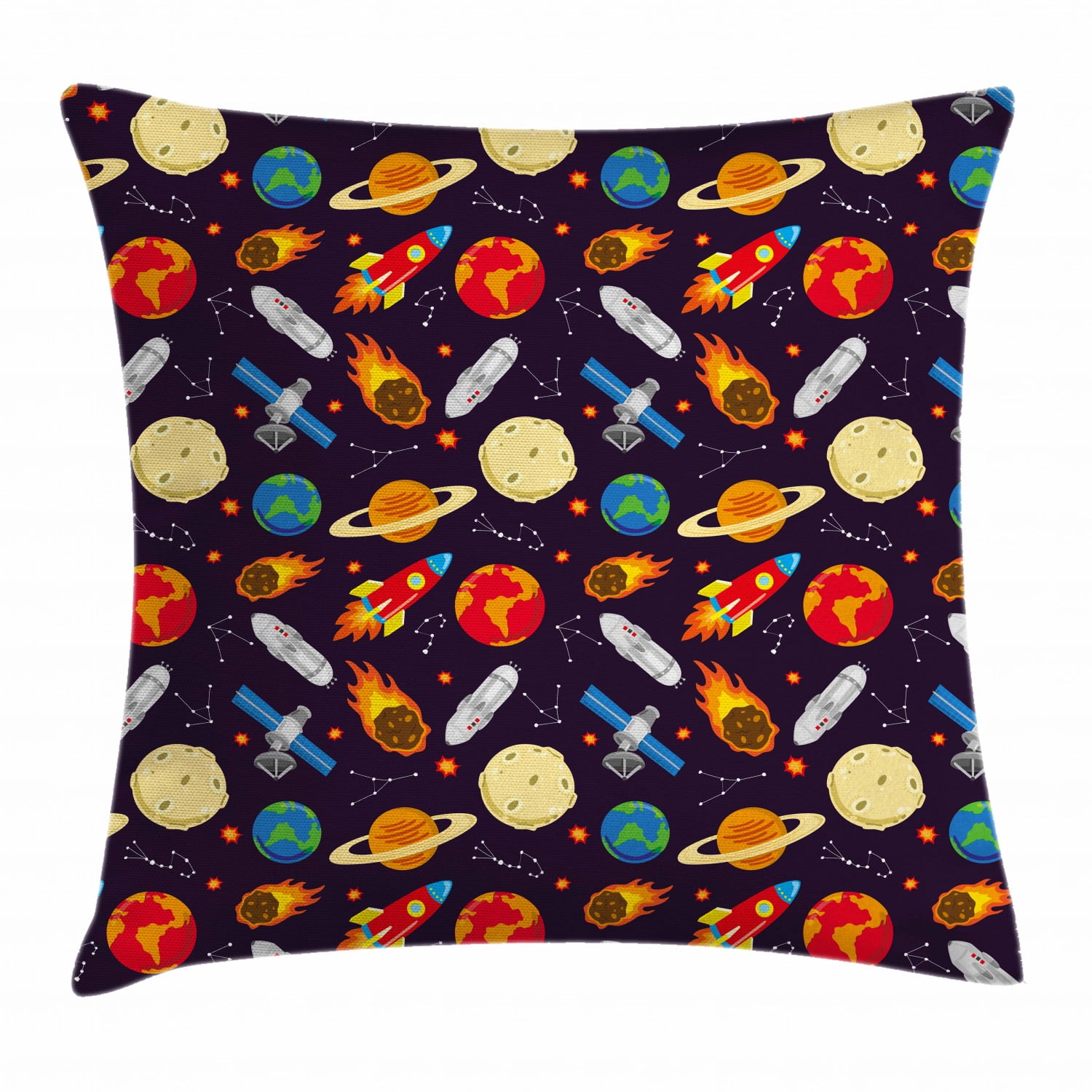 Space Throw Pillow Cushion Cover, Universe Themed Illustration with ...