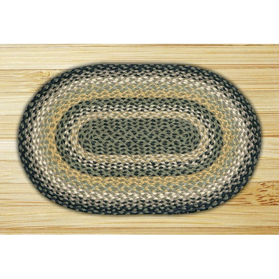 Earth Rugs C-116 Black / Mustard / Cream Oval Braided Rug 4 Feet x 6 ...