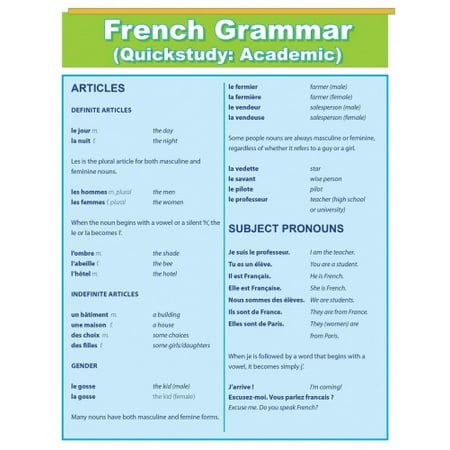 French Grammar: Quick Study Academic | Walmart Canada