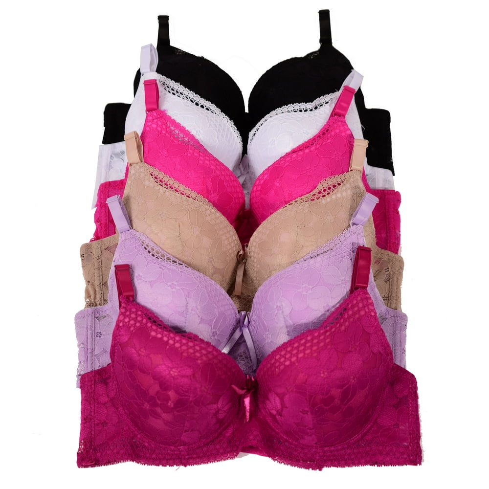 Pink Women Bras 6 Pack Of Bra B Cup C Cup Size 32b 6668 Walmart