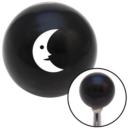 White Crescent Moon Black Shift Knob with M16 x 1.5 Insert Shifter Auto ...