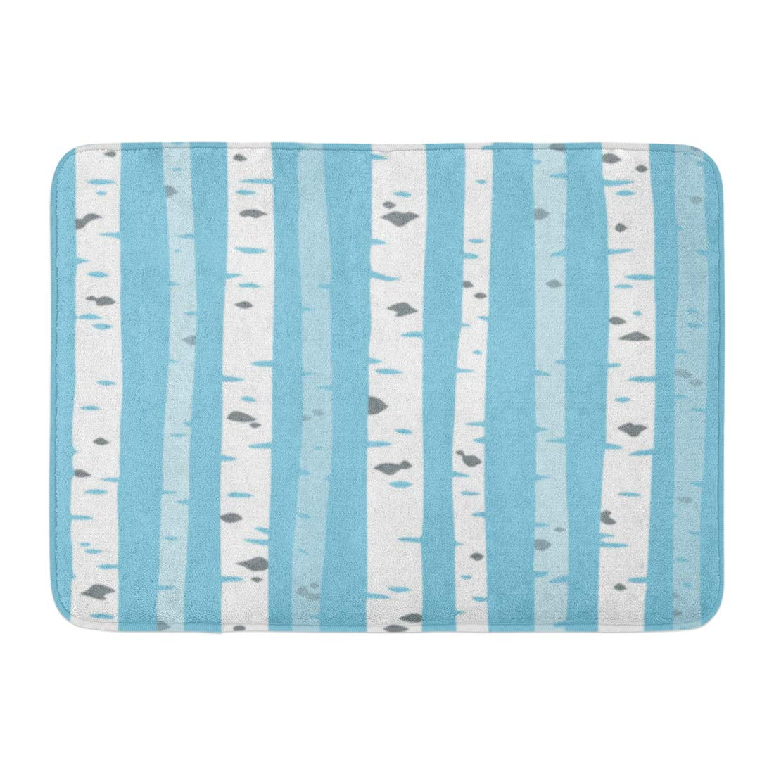 GODPOK Aspen White Grove Birch Trees on Blue Abstract Bark Rug Doormat ...
