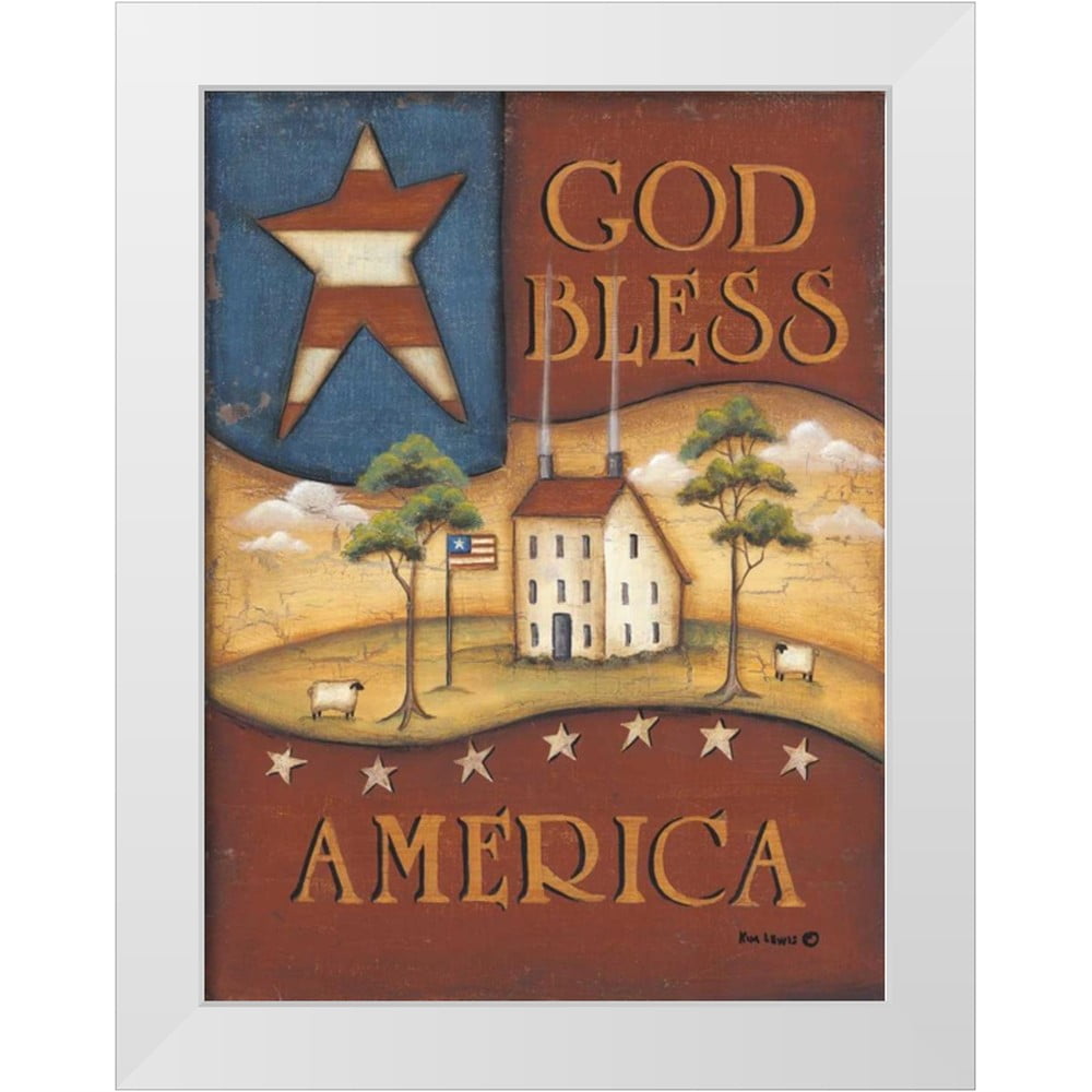 Lewis, Kim 19x24 White Modern Wood Framed Museum Art Print Titled - God ...