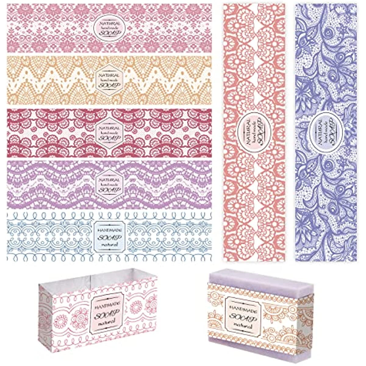 9 Color Lace Soap Wrapper 90pcs Soap Tapes Soap Sleeves Covers Vertical ...