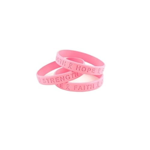 Baby Pink Ribbon of Hope Breast Cancer Awareness Bracelets (Set of TWO ...