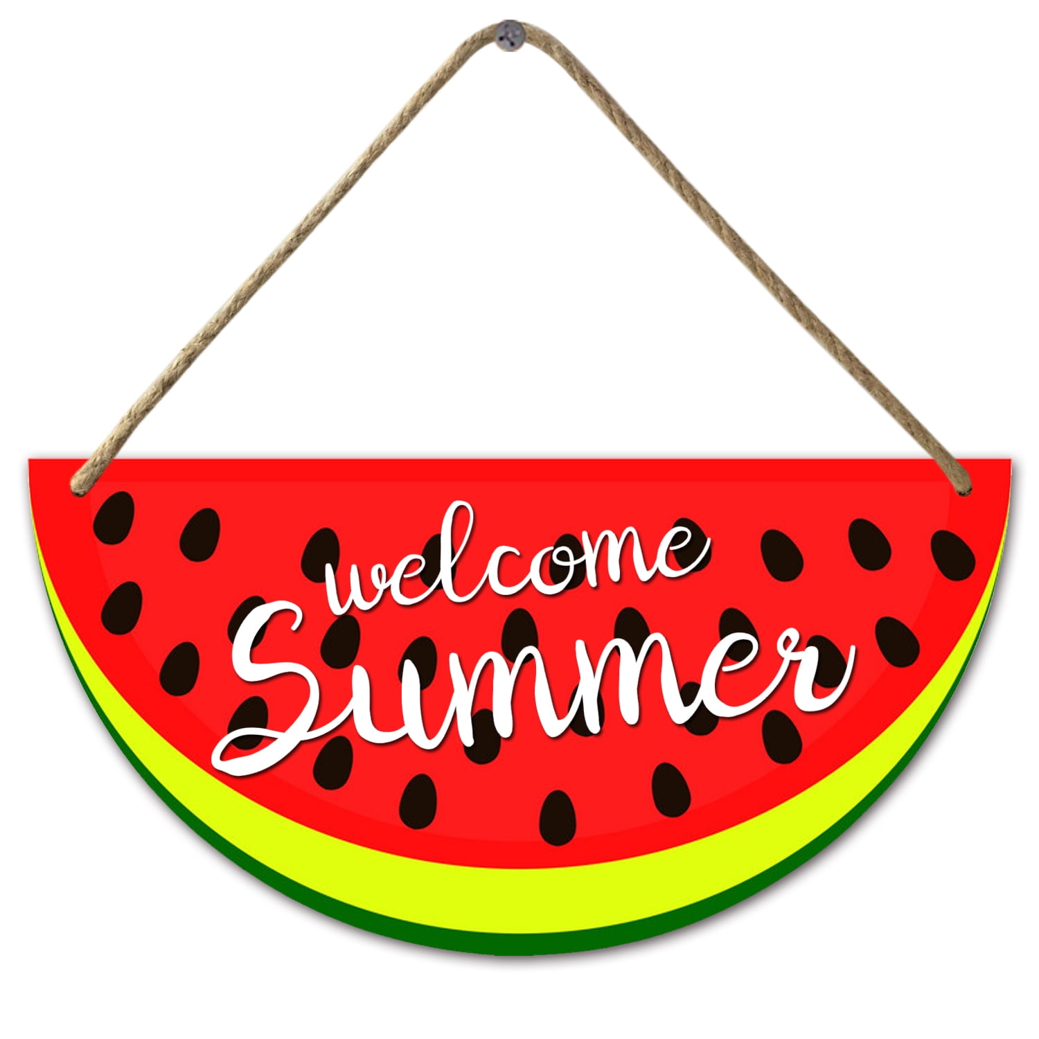 Eveokoki Welcome Summer Door Sign,11x5.6 Inch Farmhouse Watermelon ...