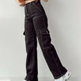Atienubee Women Casual Pants With Pockets Womens Wear Mid Waist Three