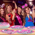 96Pcs Spa Birthday Party Supplies Hot Pink Spa Paper Plates and Napkins ...