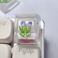 Artisanal Flower-Embedded Epoxy Keycap Translucent Mechanical Keyboard ...