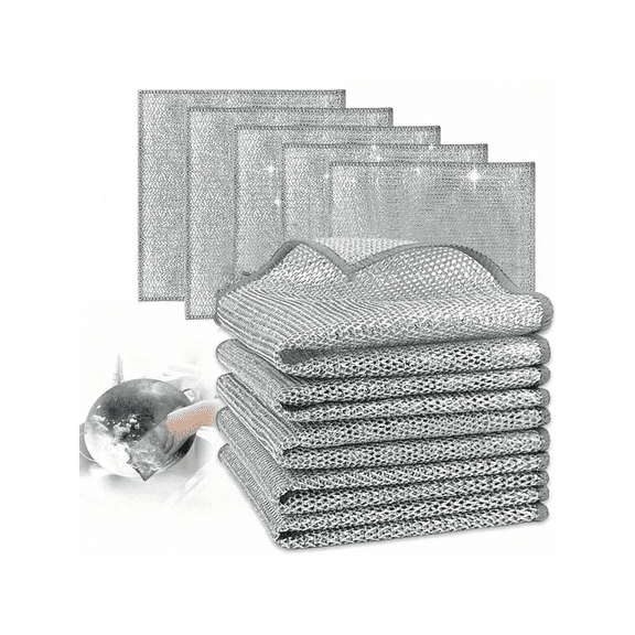 12pcs Multipurpose Wire Miracle Cleaning Cloths, Magnifying Wire ...