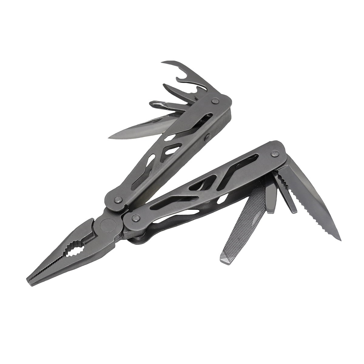 Grip 12 in 1 Multi-Tool - Large Knife, Can Opener, Long Nose Pliers, Wire Cutter, Bottle Opener ...