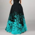 Women Bohemian Floral Print Skirt High Waist Party Beach Pocket Long