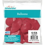 Way to Celebrate Latex Balloons 12" Dark Red, 12 Count Bag - Walmart.com