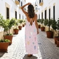 All-Over Print Backless Cross Strap Slip Dress, Loose A-Line Slim Fit ...