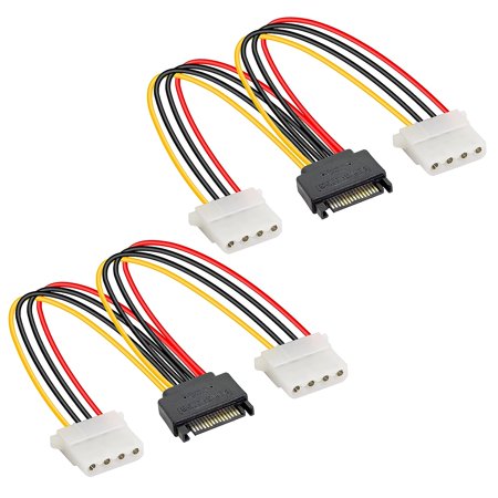 SATA 15pin to Dual 4pin LP4 Power Cable,LP4 Power Supply Splitter for ...